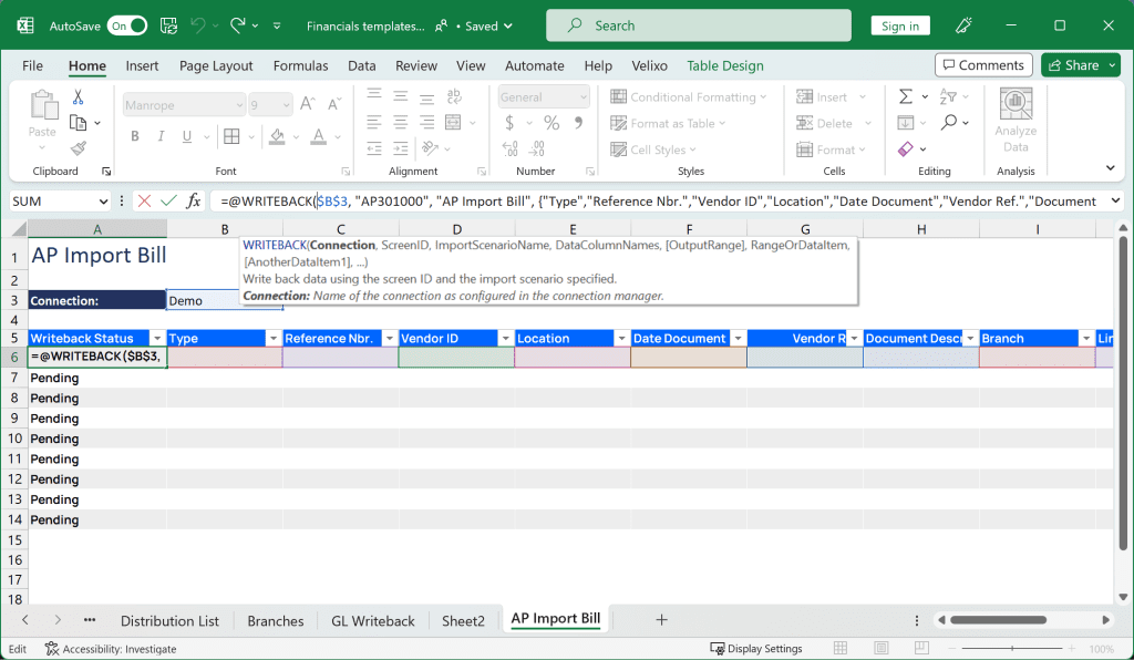 Data push to ERP from Excel to automate manual tasks - Velixo